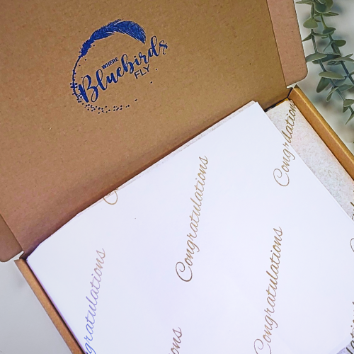 Tissue: Congratulations • Where Bluebirds Fly | Build A Gift Box