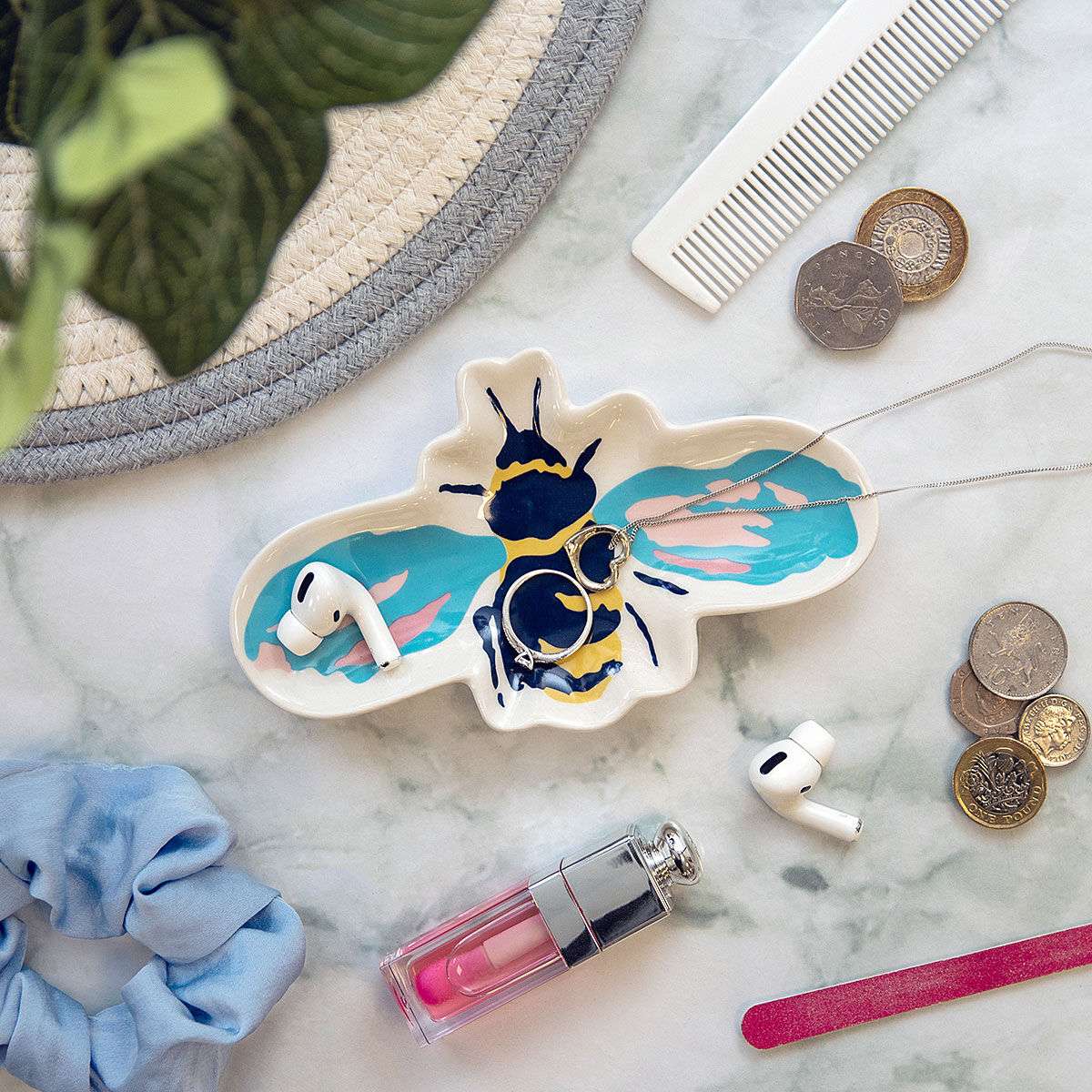 Ceramic Bee Trinket Tray • Where Bluebirds Fly | Build A Gift Box